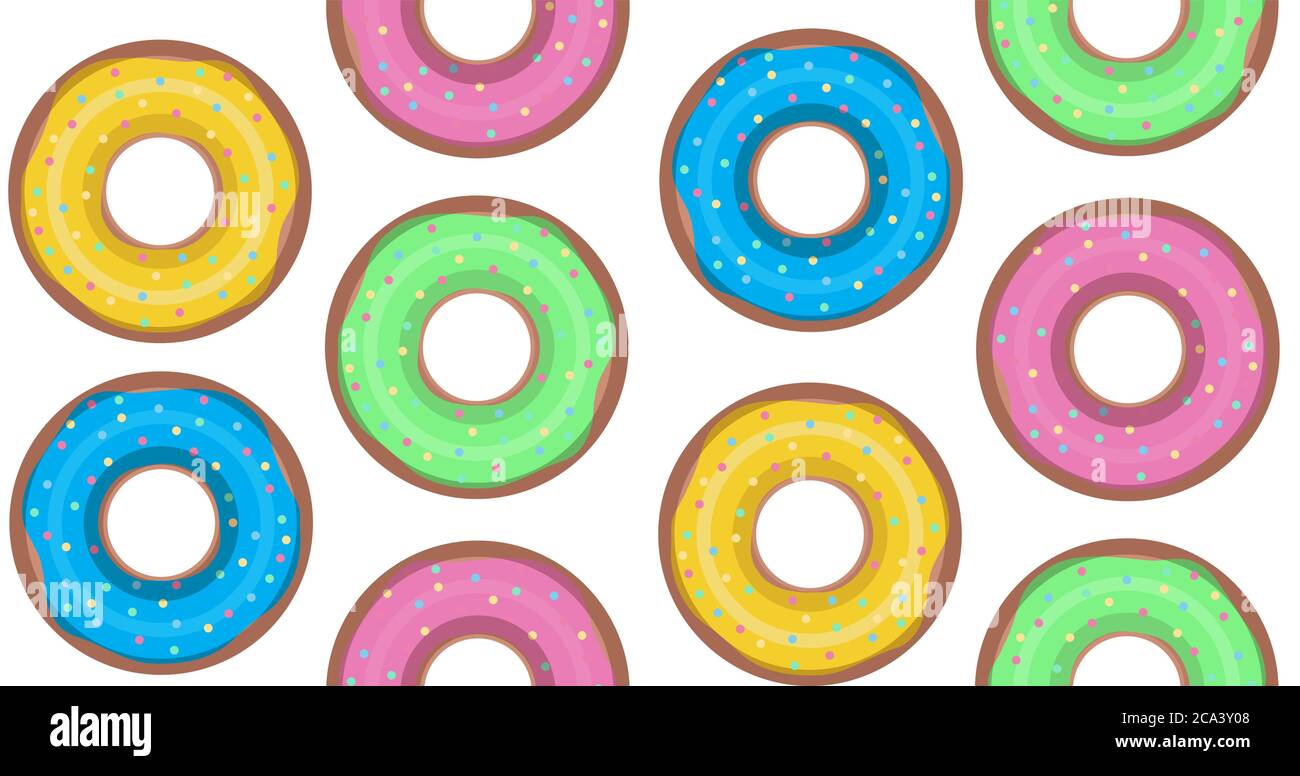 Seamless texture with donuts. Vector background for cards, scrapbooking ...