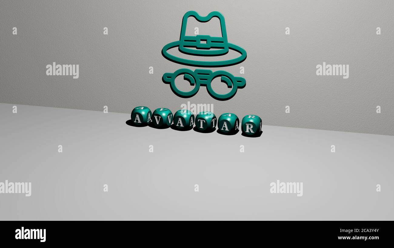 3D graphical image of AVATAR vertically along with text built by ...