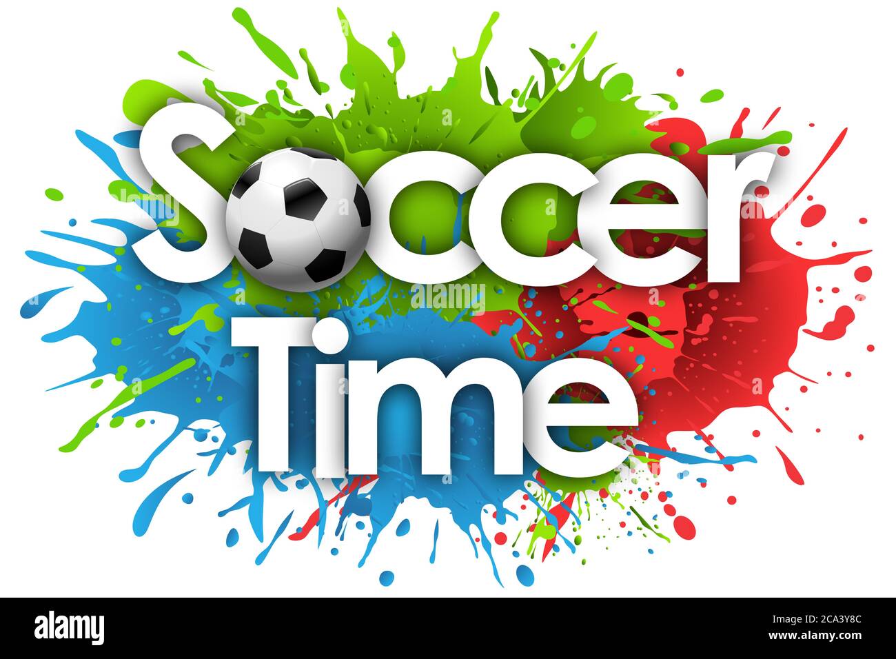 Time Soccer in splash’s background Stock Photo - Alamy