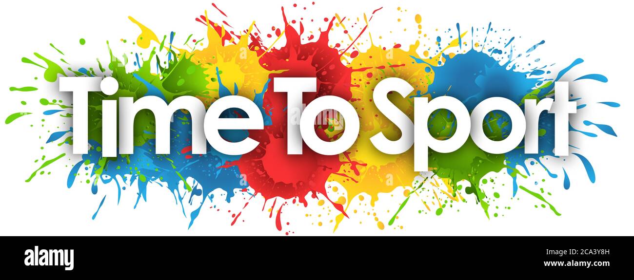 Time To Sport in splash’s background Stock Photo - Alamy