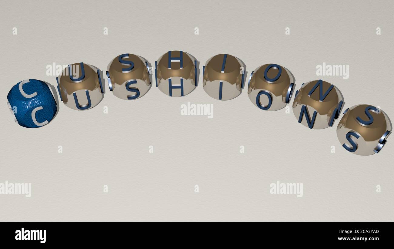 CUSHIONS combined by dice letters and color crossing for the related ...