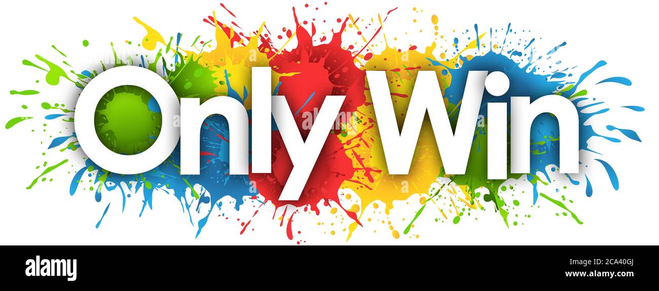 Only Win in splash’s background Stock Photo - Alamy