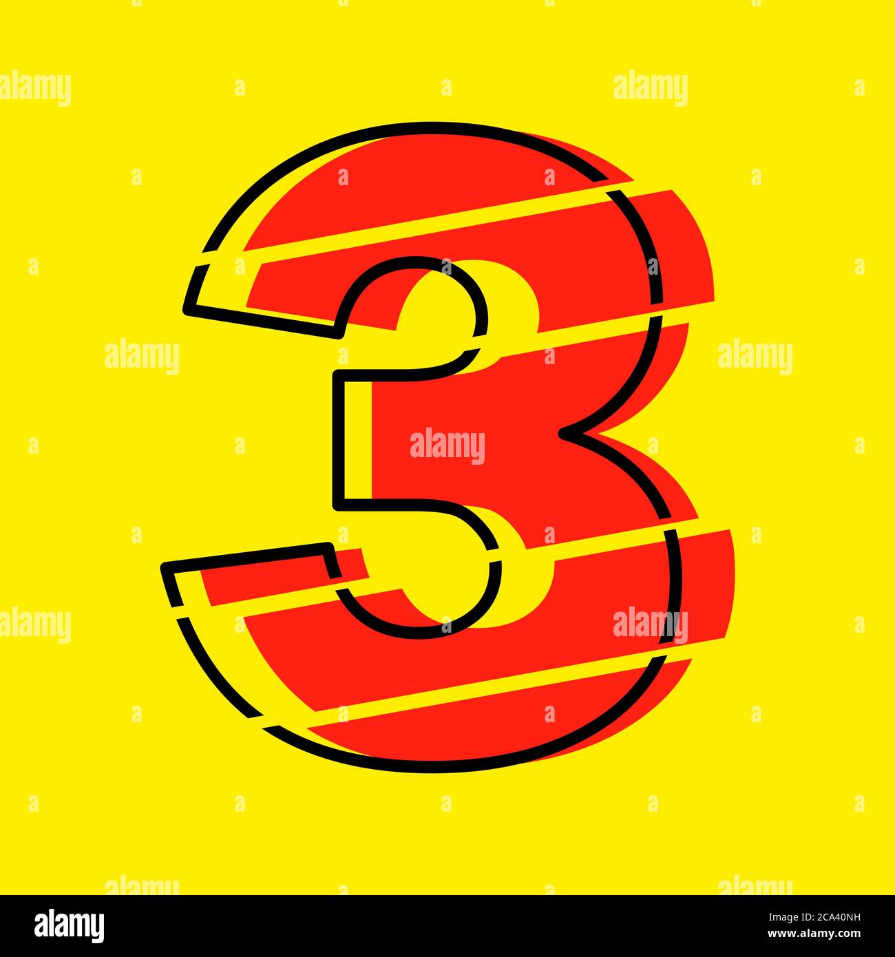 3 number Stock Vector Images - Alamy