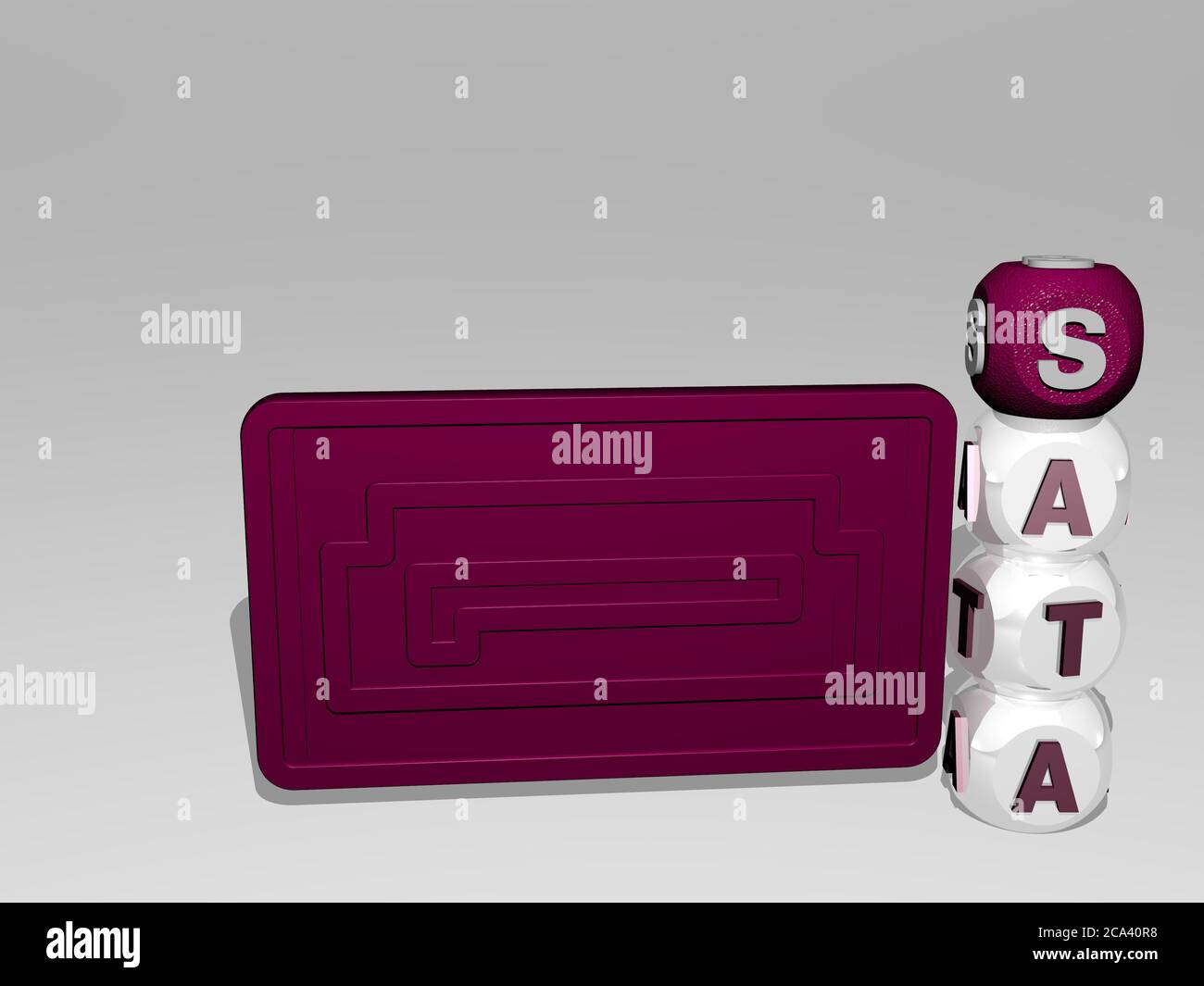 3D graphical image of sata vertically along with text built around the ...