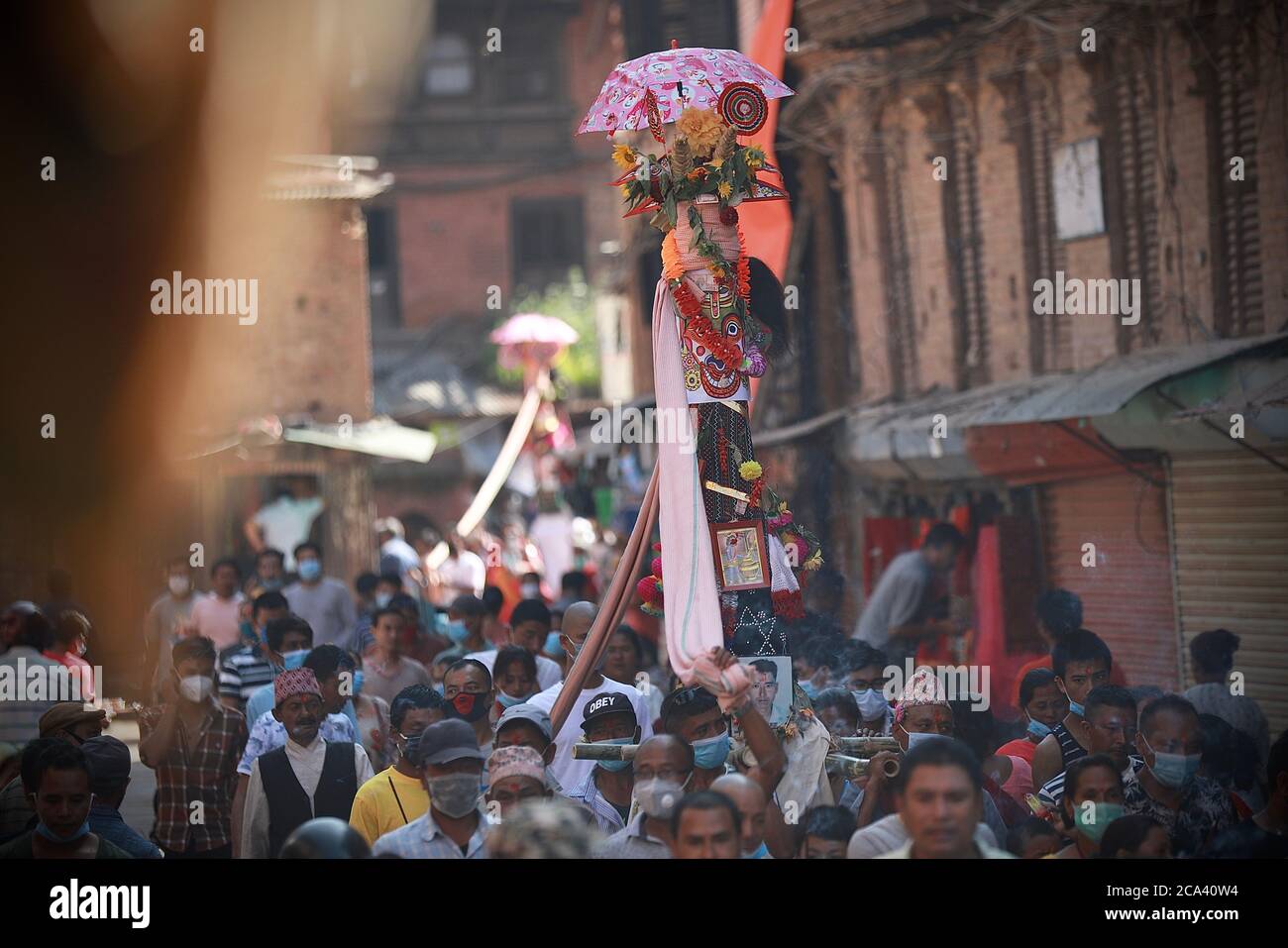 Bhaktapur, Nepal. 04th Aug, 2020. Newar community celebrate Gaijatra ...