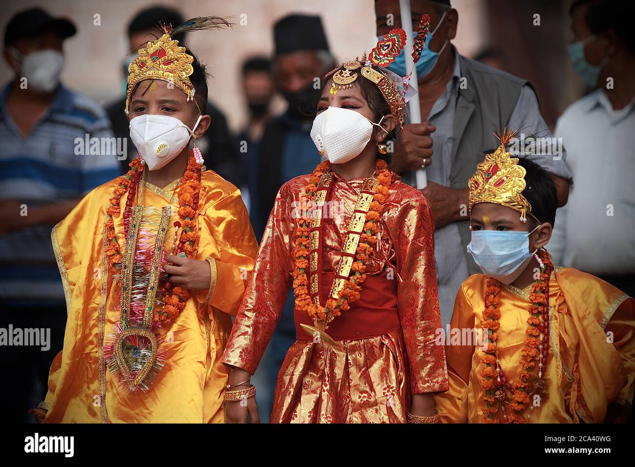 Bhaktapur, Nepal. 04th Aug, 2020. Newar community celebrate Gaijatra ...