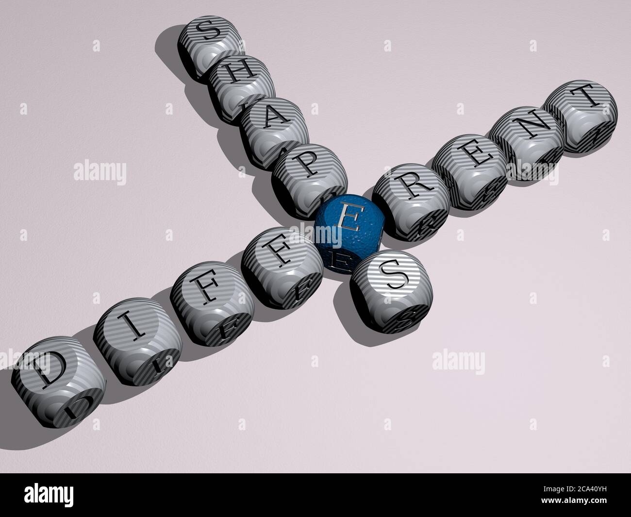 DIFFERENT SHAPES combined by dice letters and color crossing for the ...