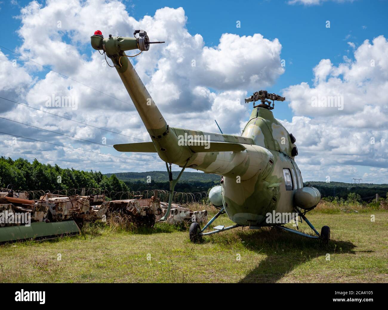 retro military helicopter aircraft cemetery Stock Photo - Alamy
