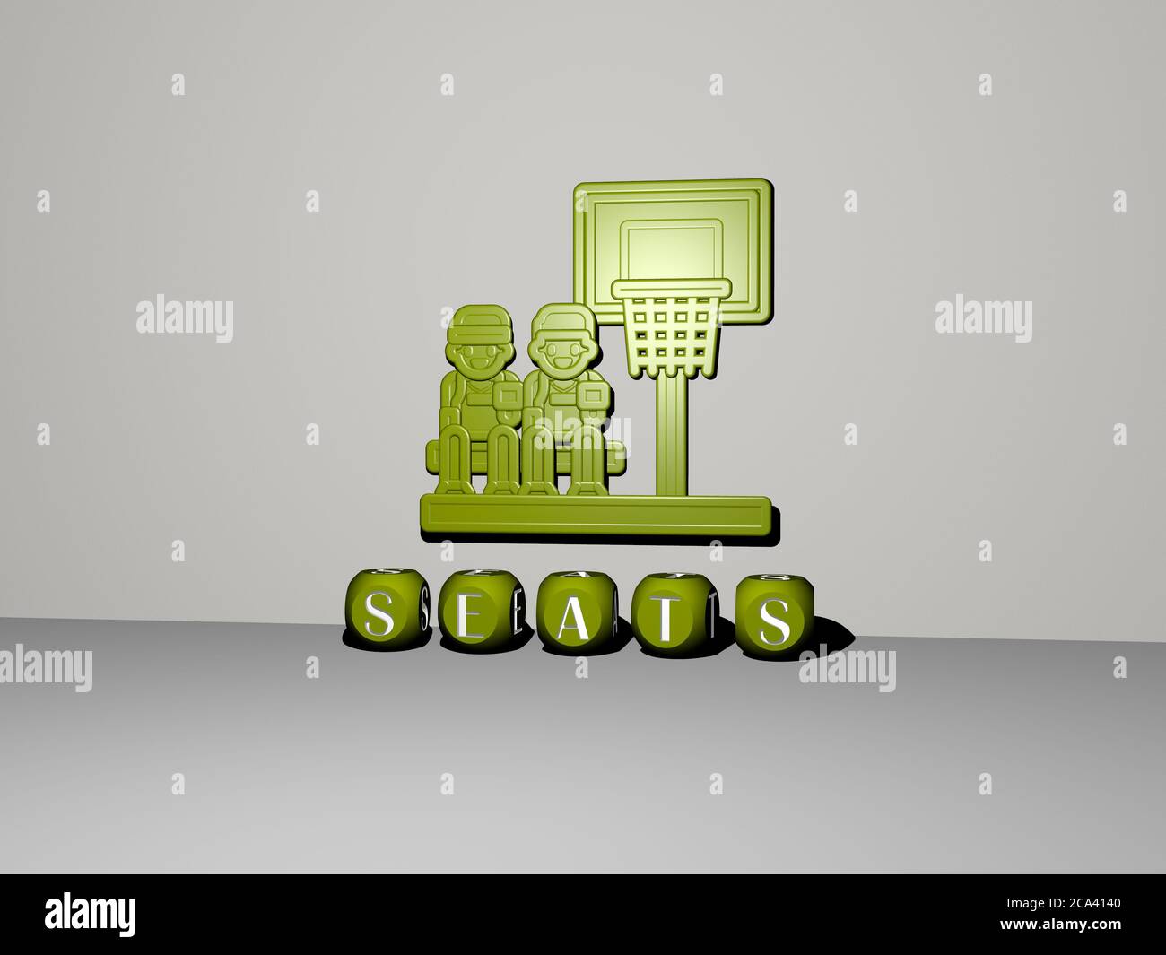 3D graphical image of SEATS vertically along with text built by ...