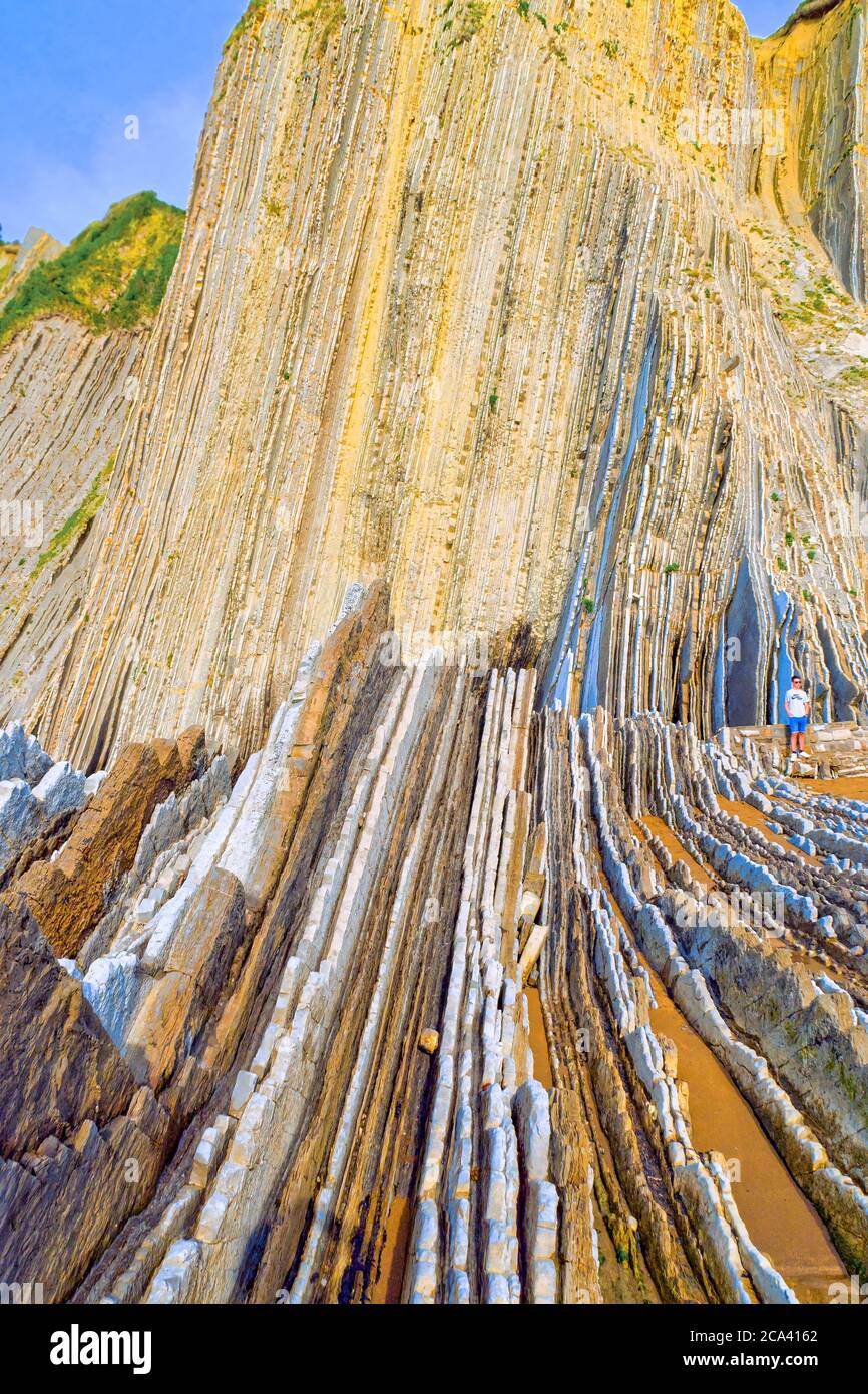 Steeply-tilted Layers of Flysch, Flysch Cliffs, Basque Coast UNESCO ...
