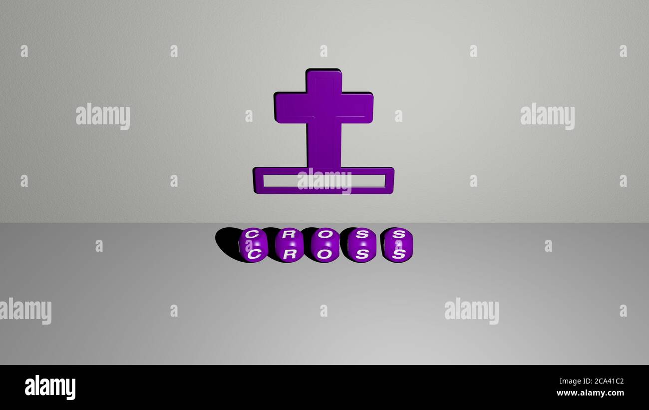 3D graphical image of CROSS vertically along with text built by ...