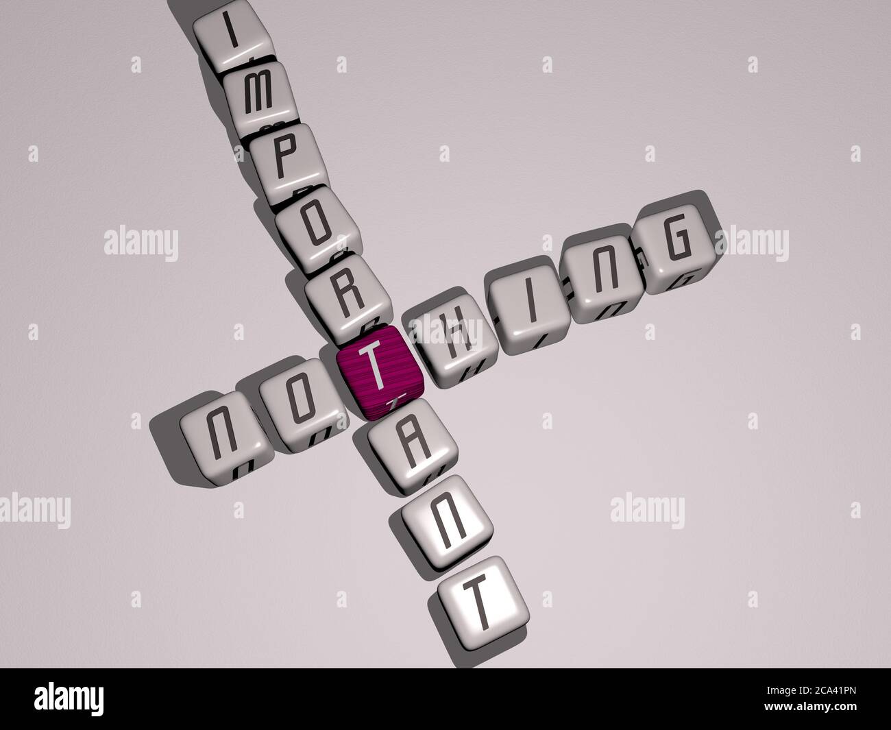 combination of NOTHING IMPORTANT built by cubic letters from the top ...