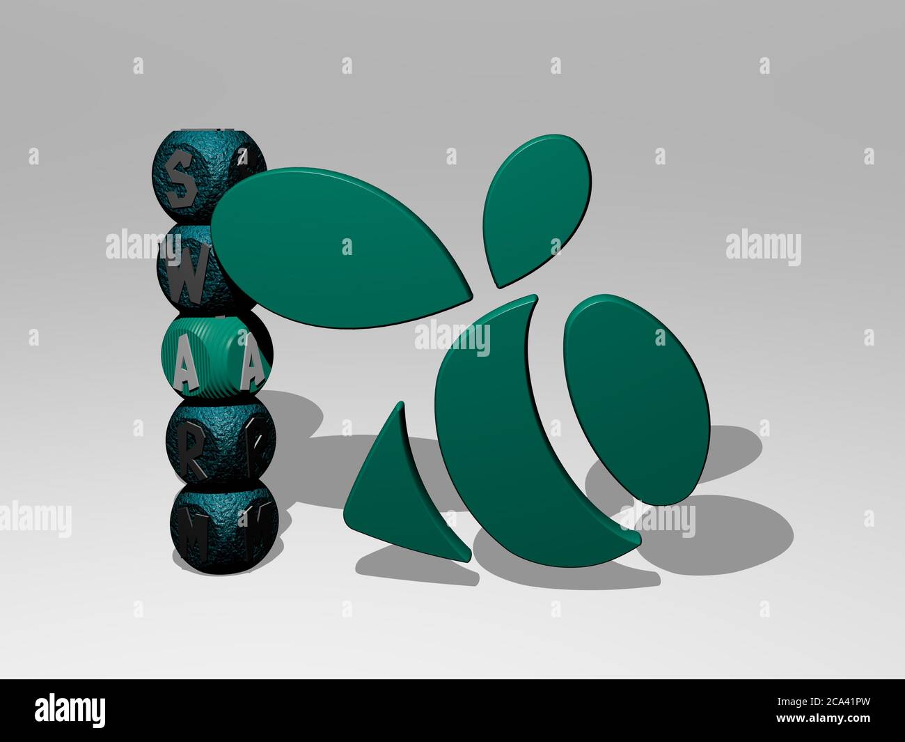 3D graphical image of SWARM vertically along with text built around the ...