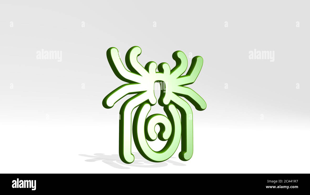 spider from a perspective with the shadow. A thick sculpture made of ...