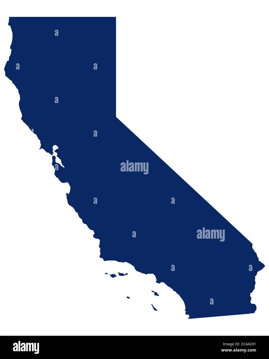 Map of California in blue colour Stock Photo - Alamy
