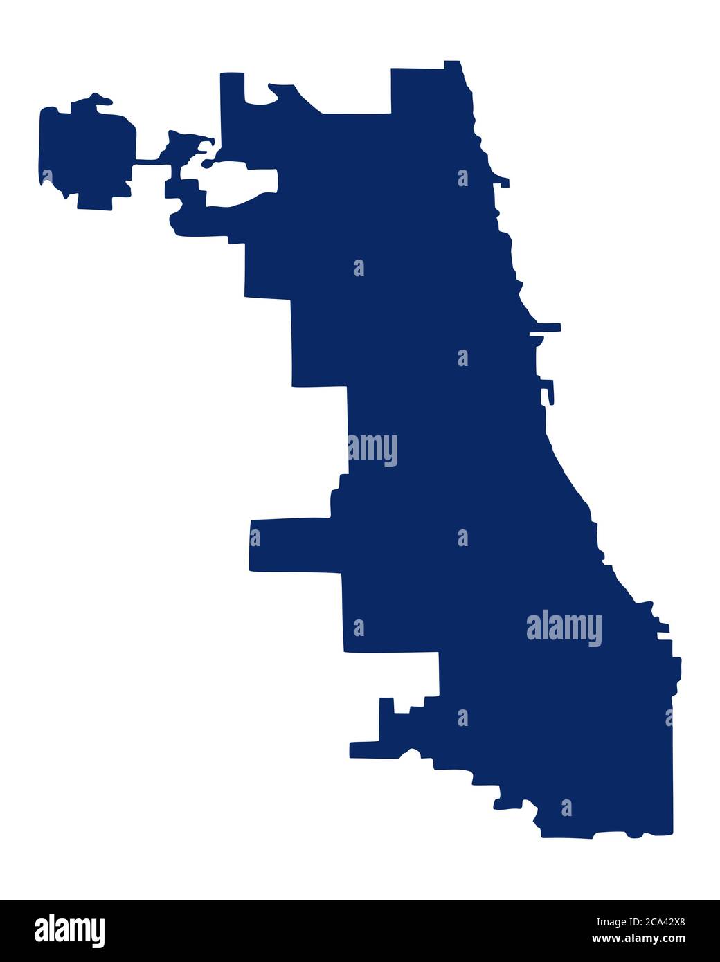 Map of Chicago in blue colour Stock Photo - Alamy