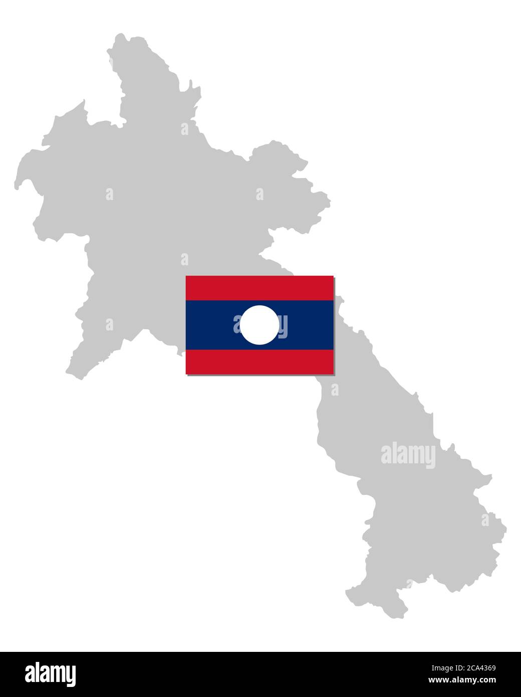 Flag and map of Laos Stock Photo - Alamy