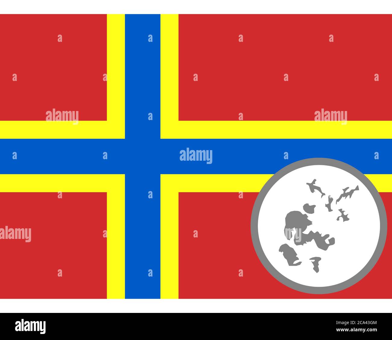 Flag and map of Orkney Stock Photo - Alamy