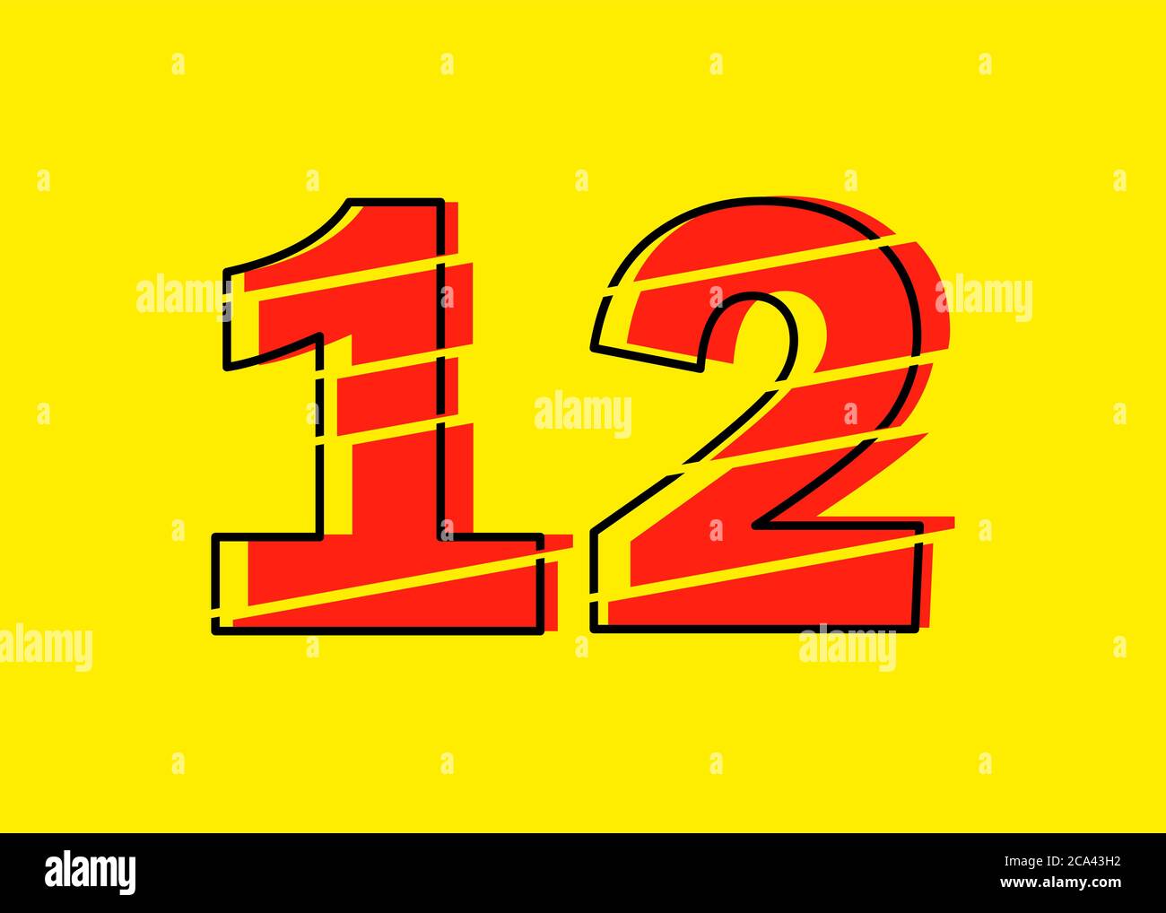 Number twelve Stock Vector Images - Alamy