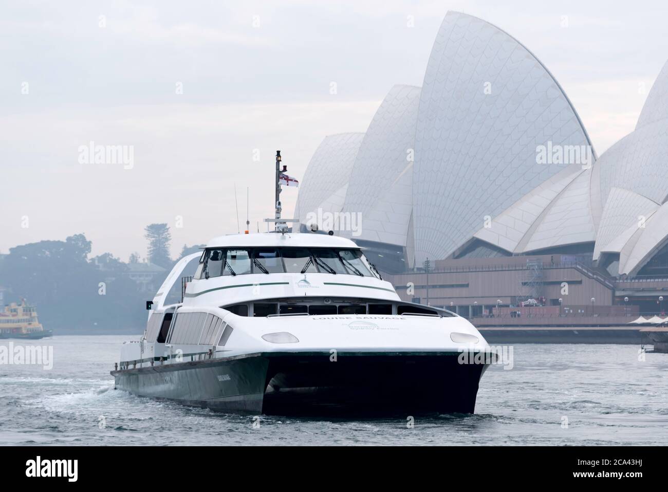 The Super Cat Class Sydney Ferry catamaran named Louise Sauvage departs ...