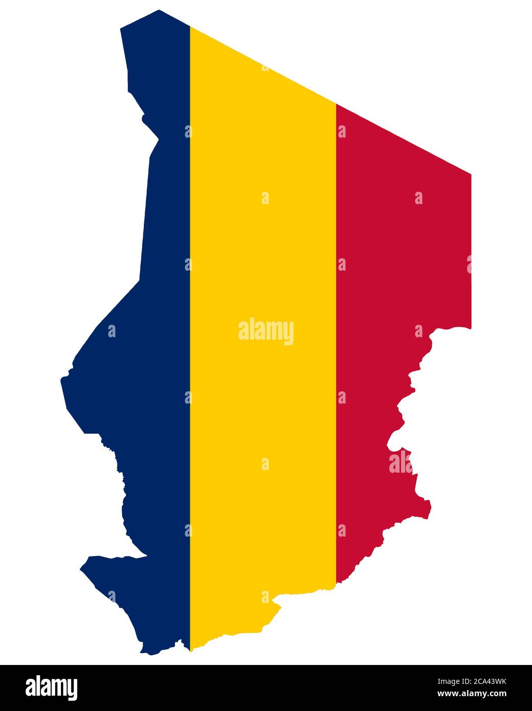 Flag in map of the Chad Stock Photo - Alamy