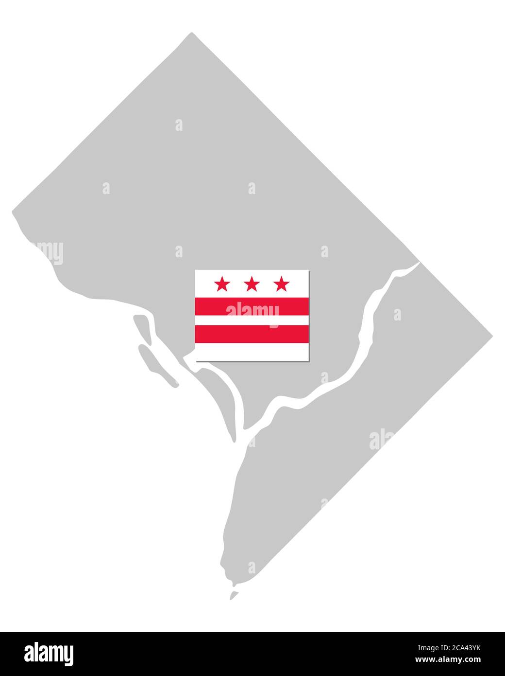 Flag and map of Washington D.C. as vector illustration Stock Photo - Alamy