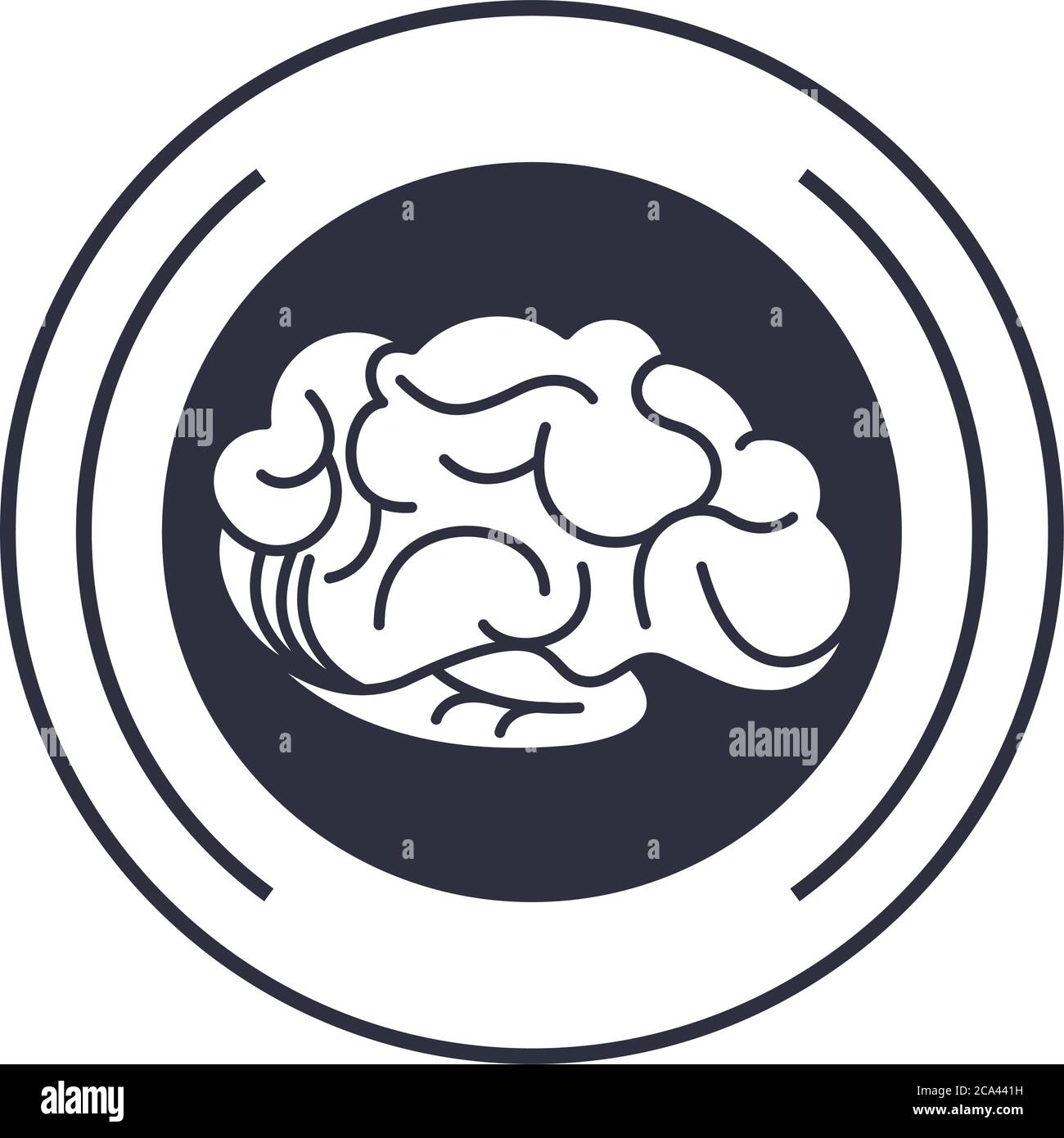 brain human organ seal stamp vector illustration design Stock Vector ...