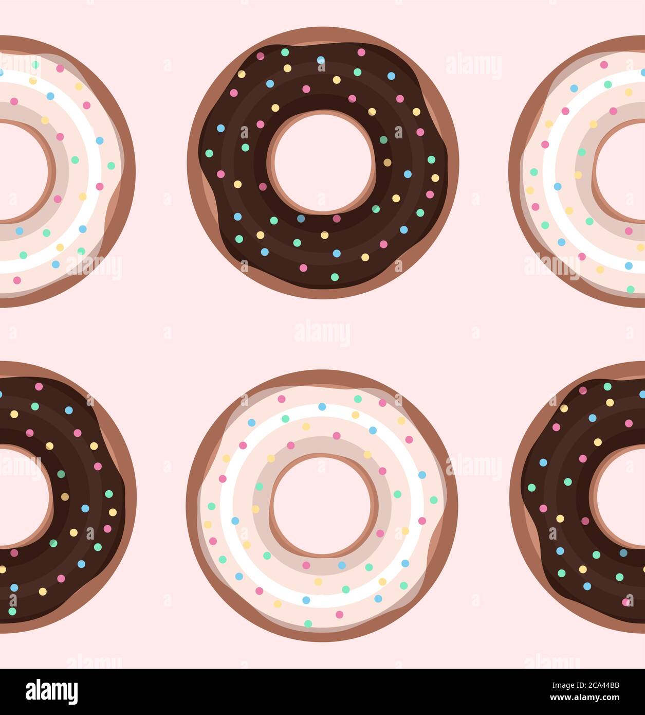 Seamless texture with donuts. Vector background for cards, scrapbooking ...