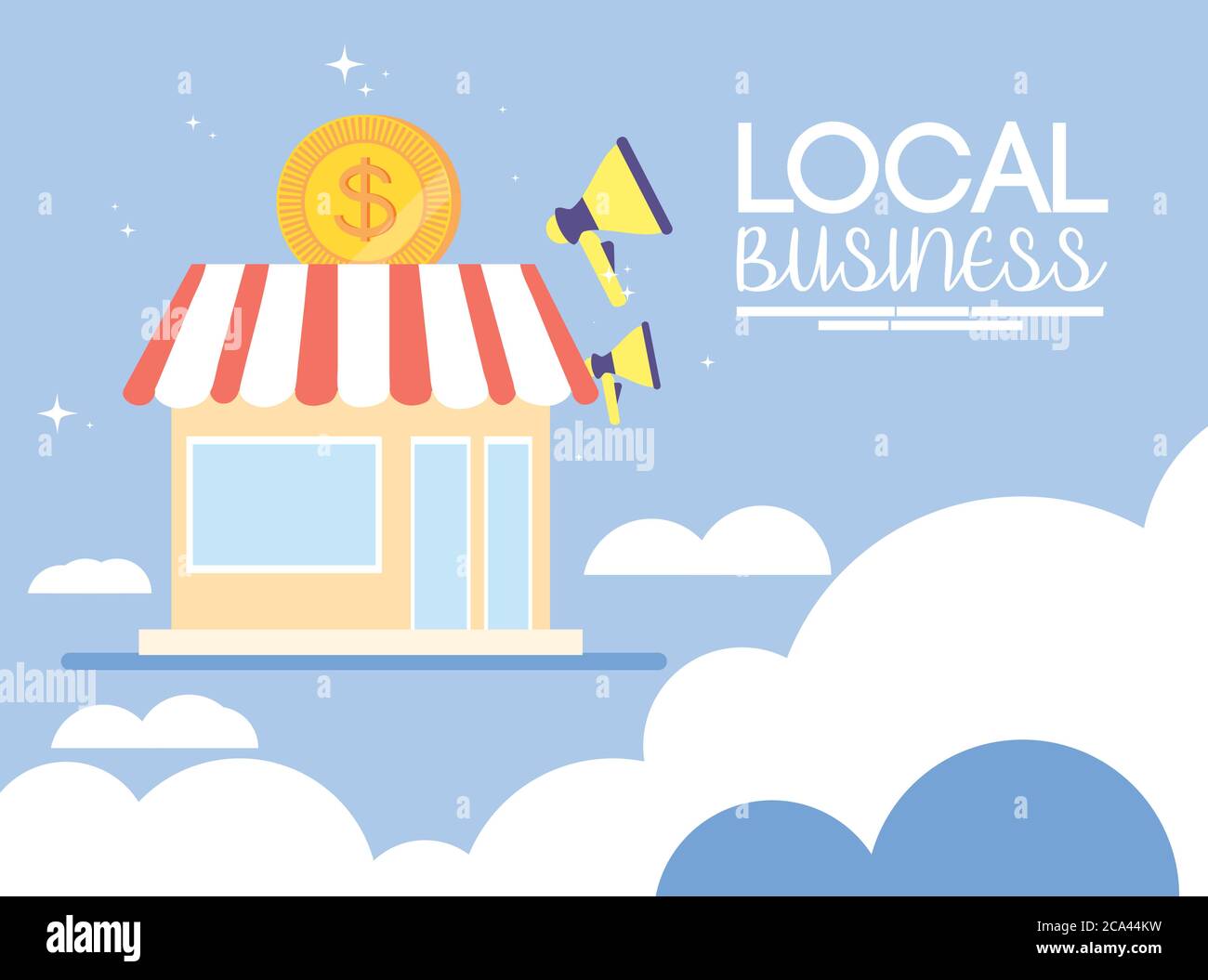 promotion of local business in the city vector illustration design ...