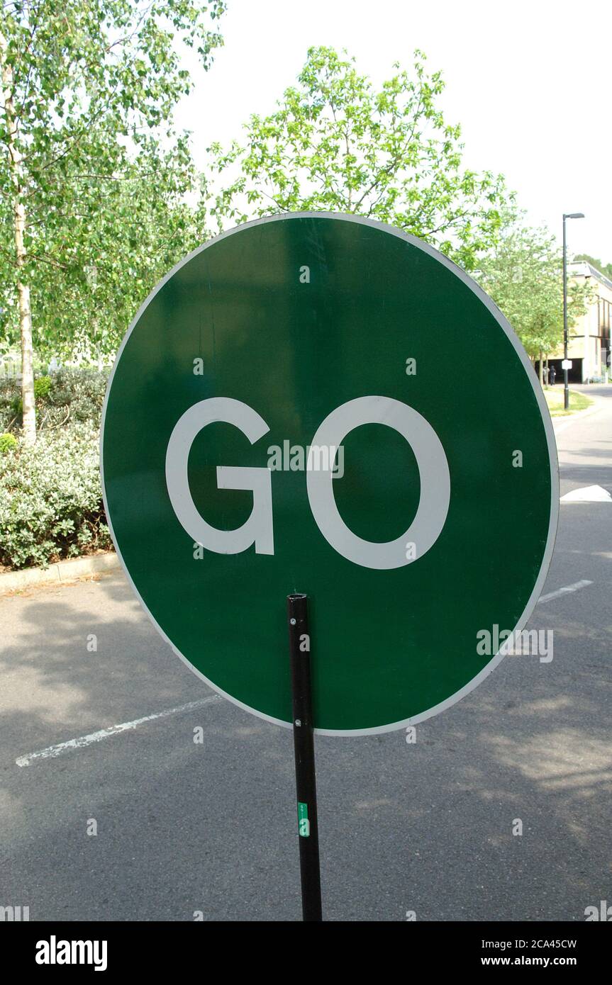 Round Green Go Sign