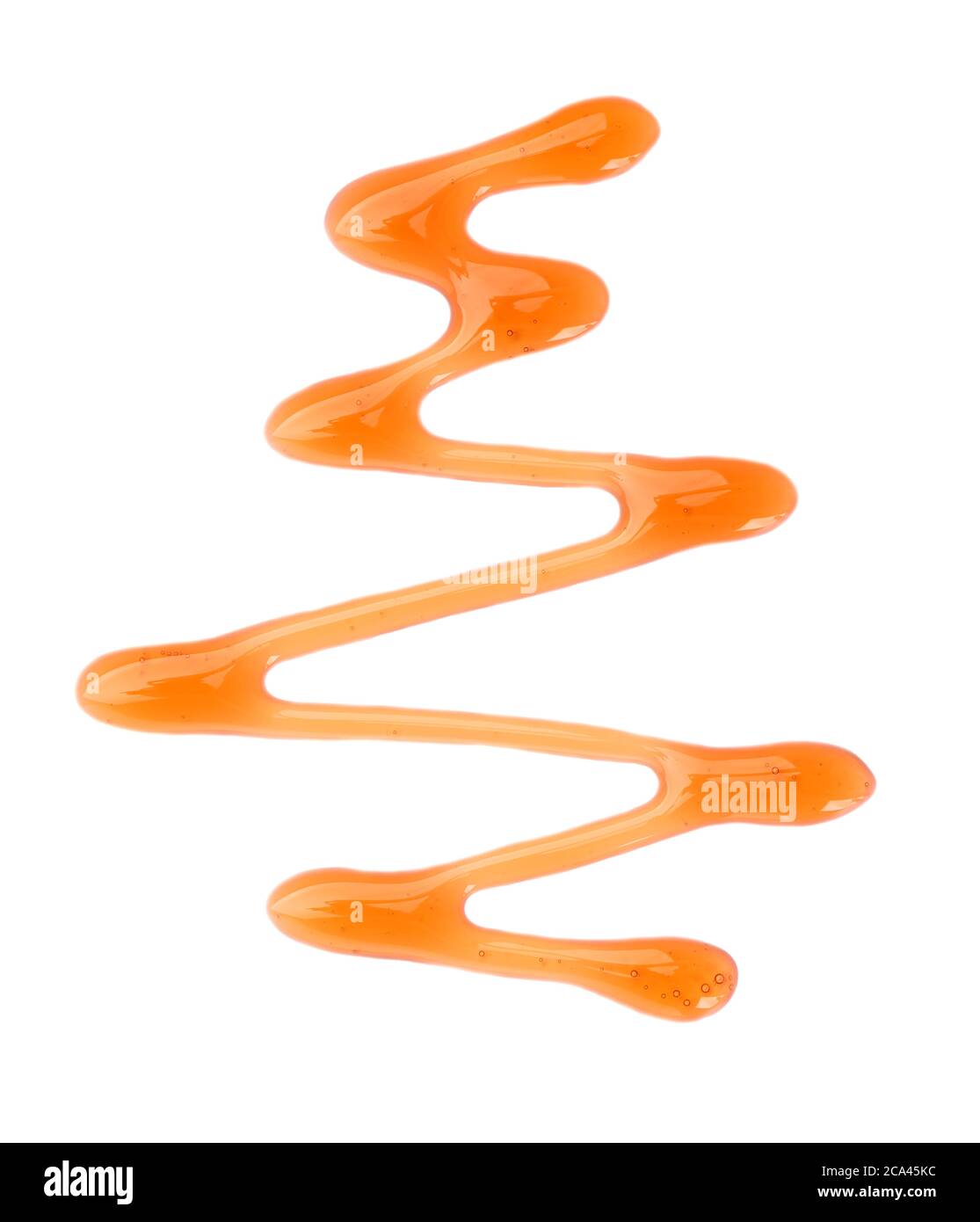 Maple syrup drizzle isolated on white background. Splashes of sweet ...