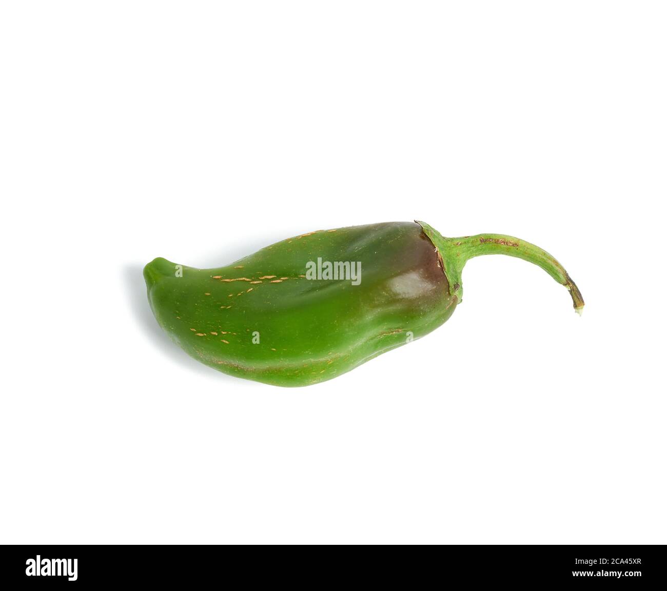pod of green hot pepper isolated on white background, spicy spice ...
