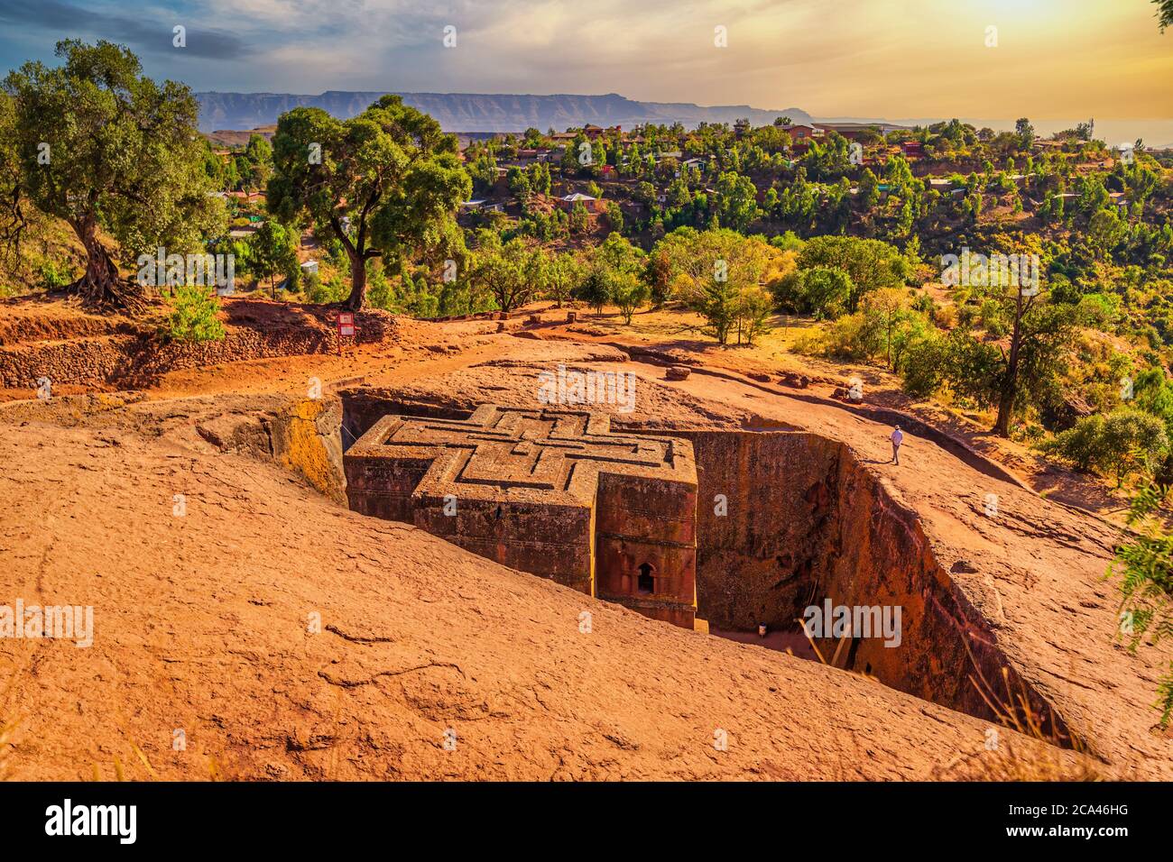 Church of St. George (Bete Giyorgis) in Lalibela, Ethiopia Stock Photo ...