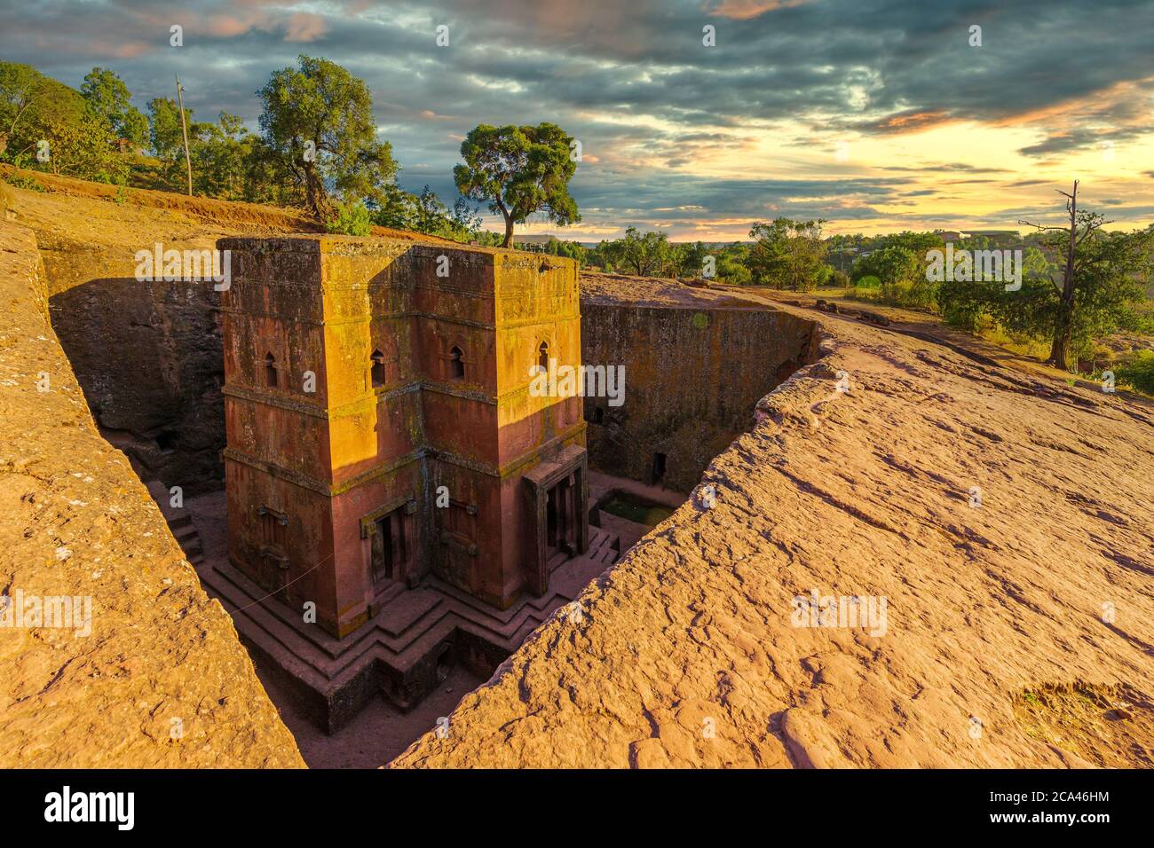 Church of St. George (Bete Giyorgis) in Lalibela, Ethiopia Stock Photo ...