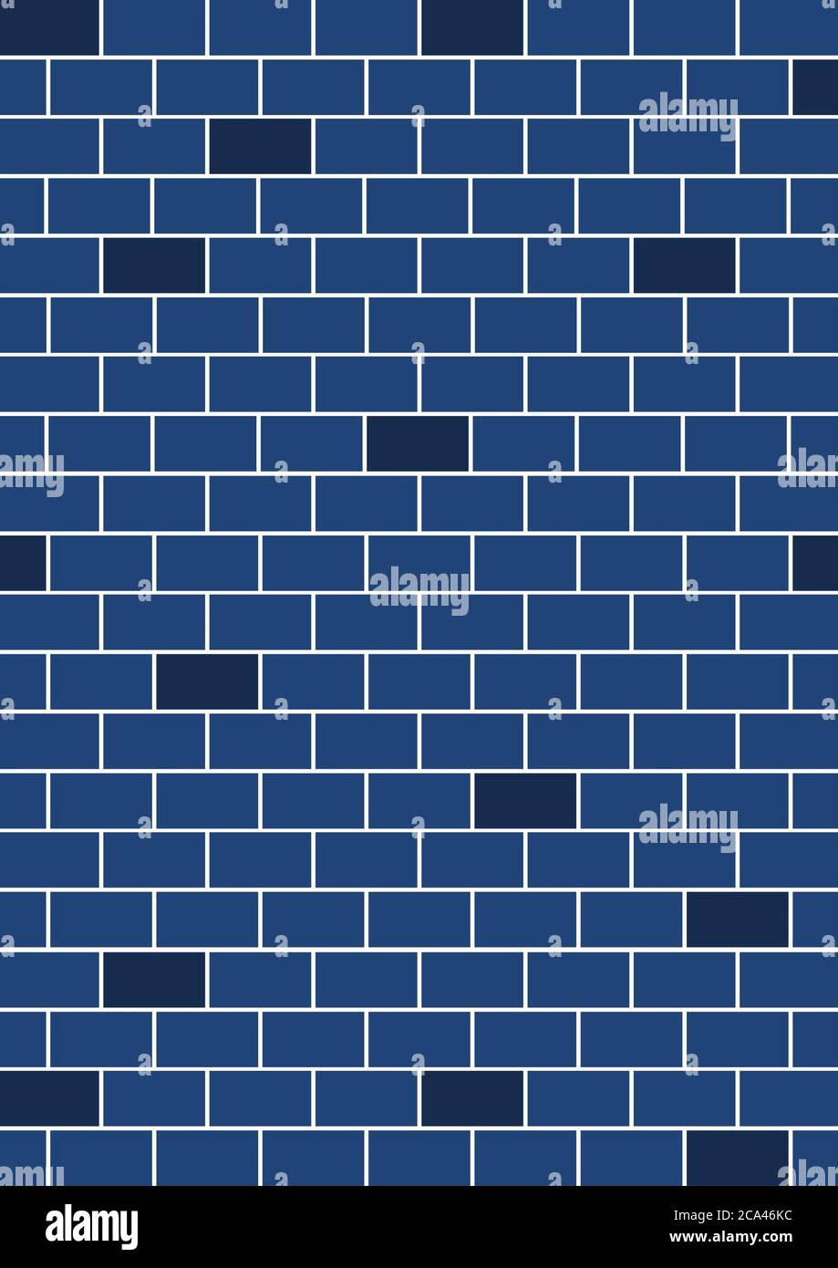 Blue ceramic tile wall texture background. Blue rectangular tile wall ...