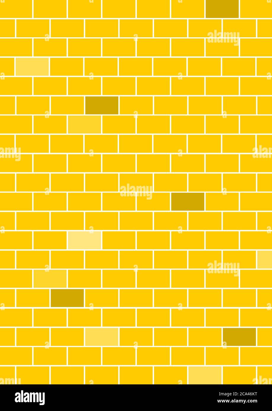 Yellow ceramic tile wall texture background. Yellow rectangular tile ...
