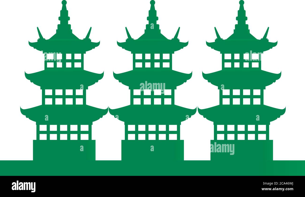 Osaka castles japanese architecture icons vector illustration design ...