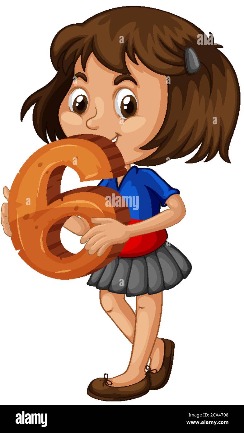 Cartoon illustration number six smiling Stock Vector Images - Alamy