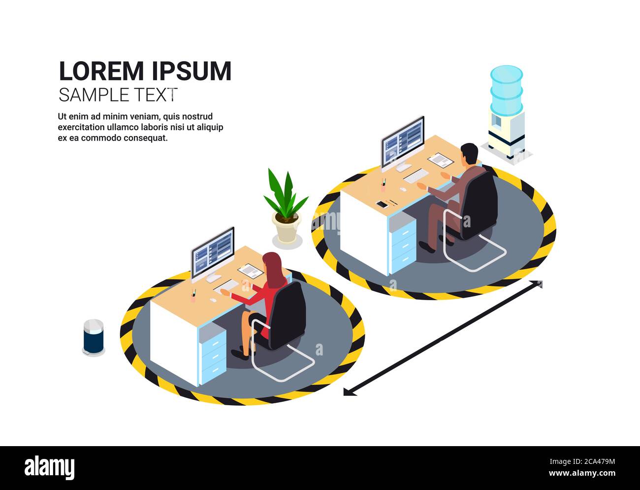 businesspeople keeping distance to prevent coronavirus pandemic social ...