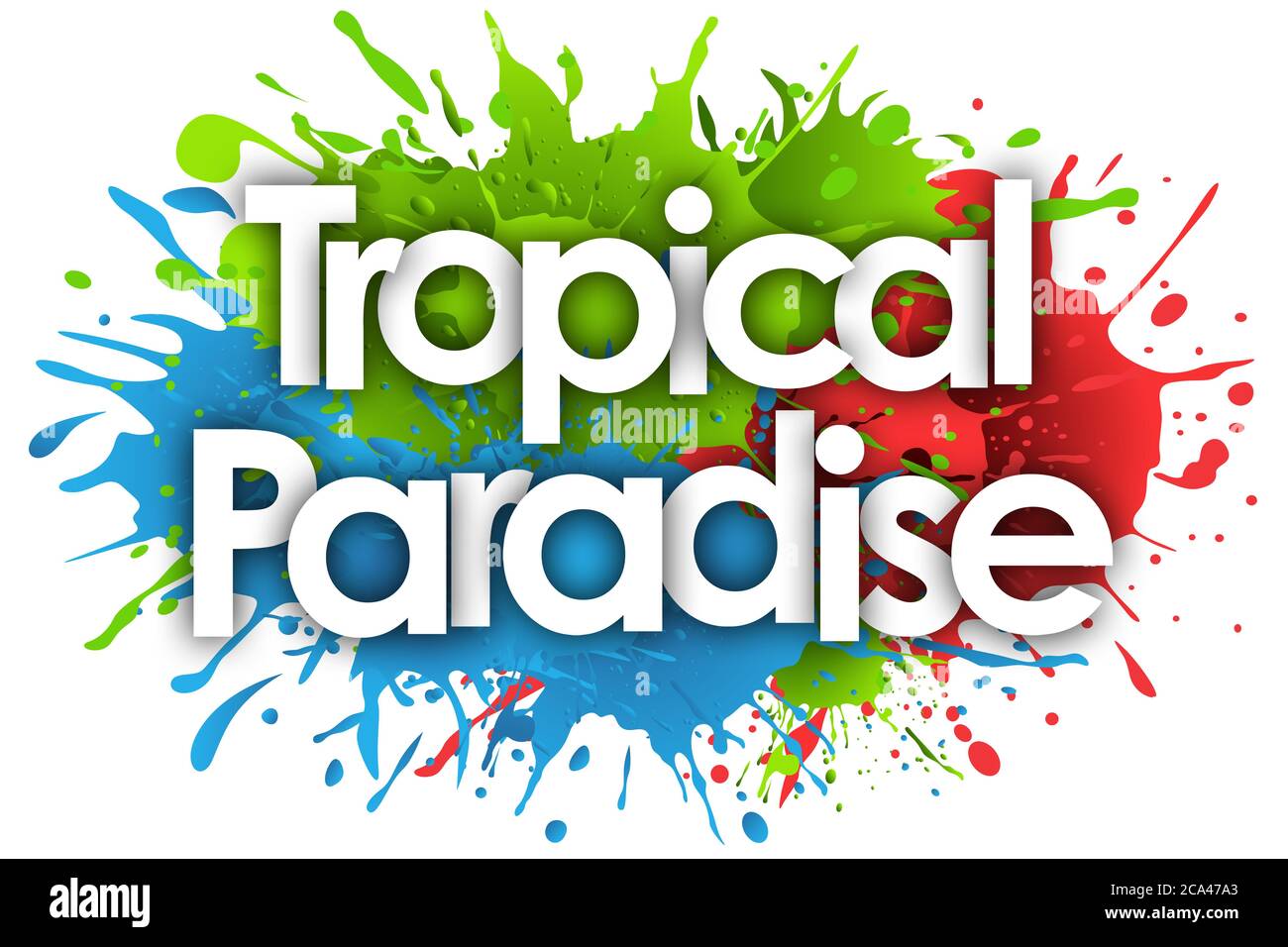 Tropical Paradise in splash’s background Stock Photo - Alamy