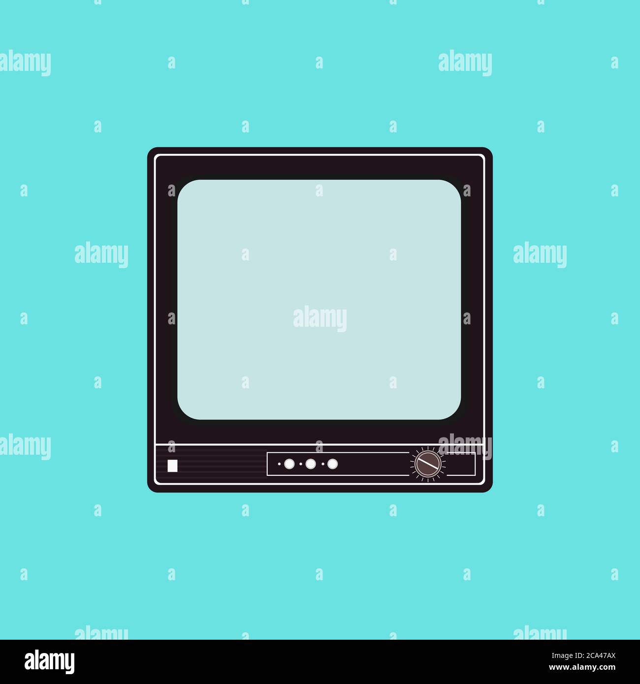 Vector flat illustration of an old TV set. Vector element for logos ...