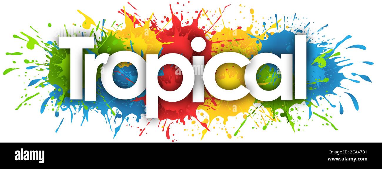 Tropical in splash’s background Stock Photo - Alamy