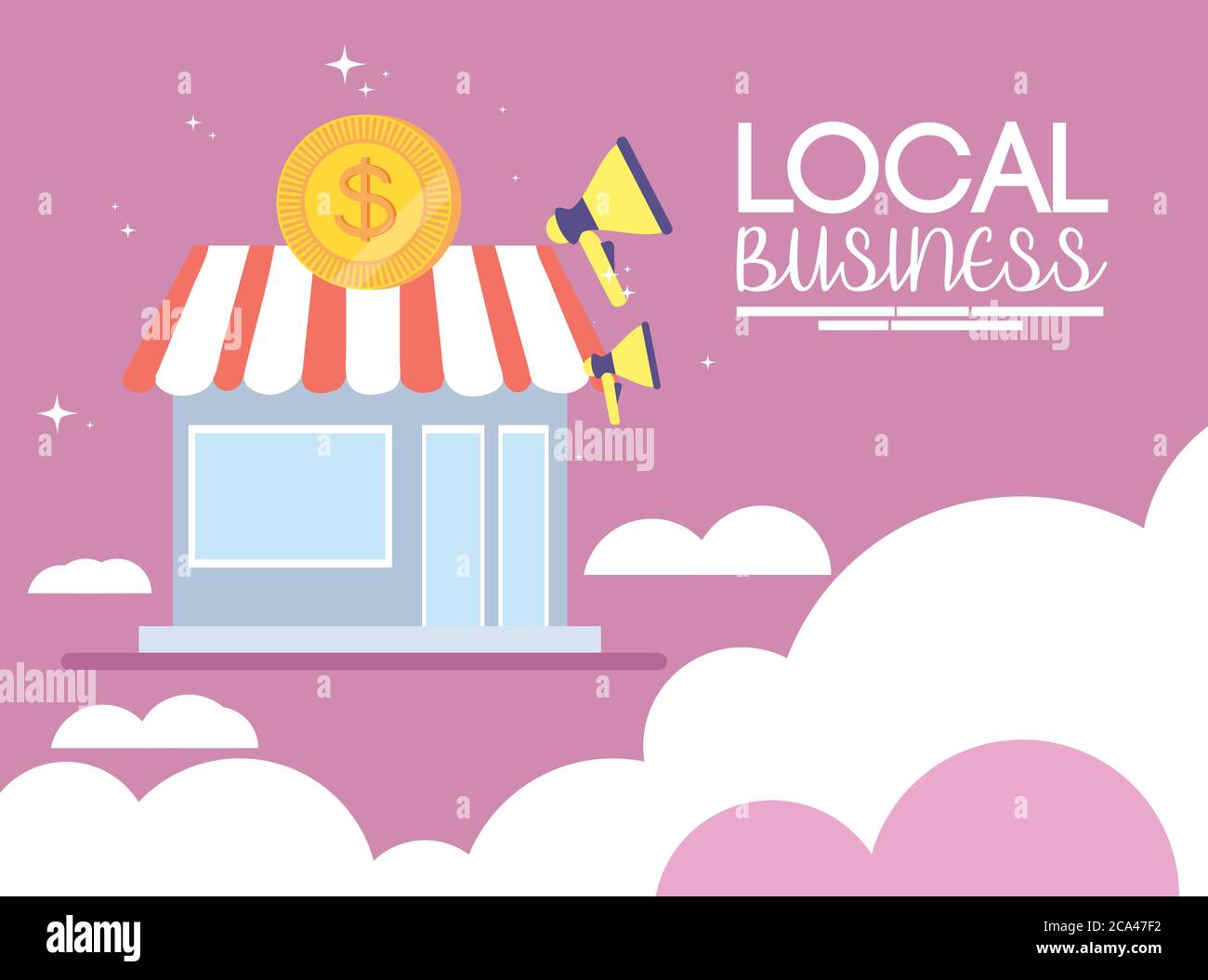 support of local businesses in the city vector illustration design ...