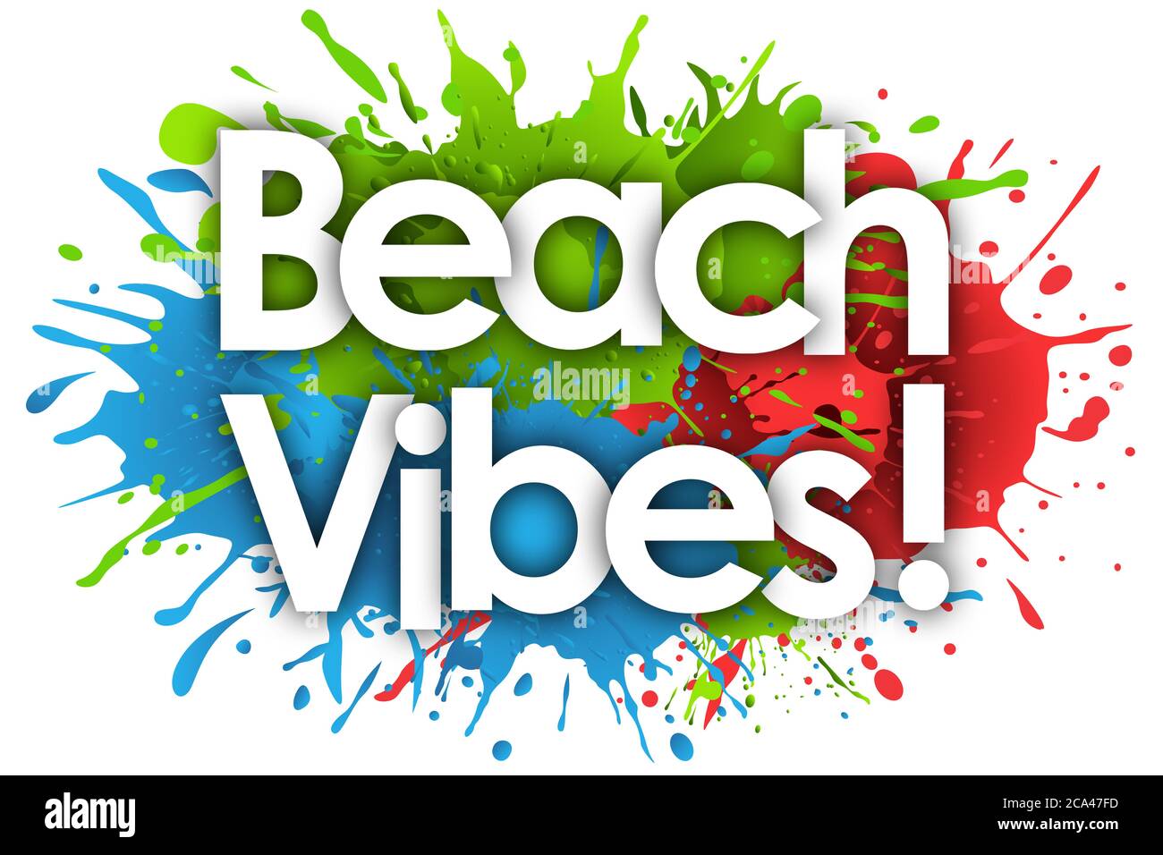 beach Vibes word in splash’s background Stock Photo - Alamy