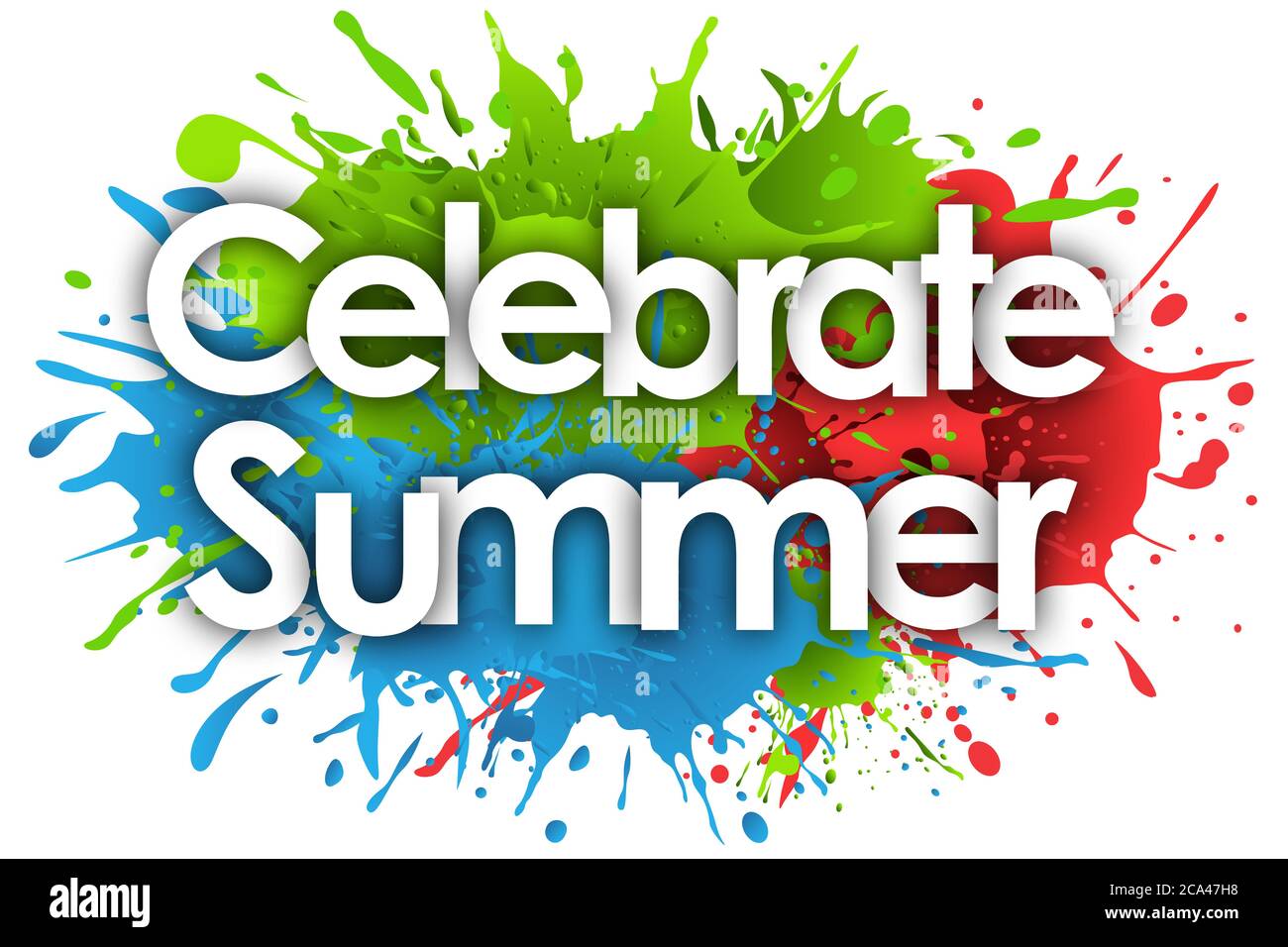 Celebrate Summer word in splash’s background Stock Photo - Alamy