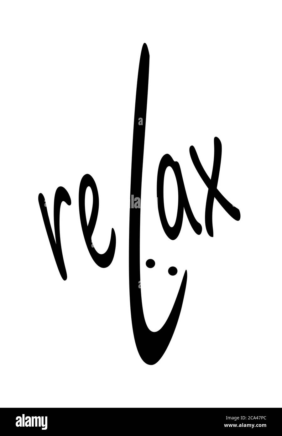 Black and white relax icon illustration. Relax poster design Stock ...