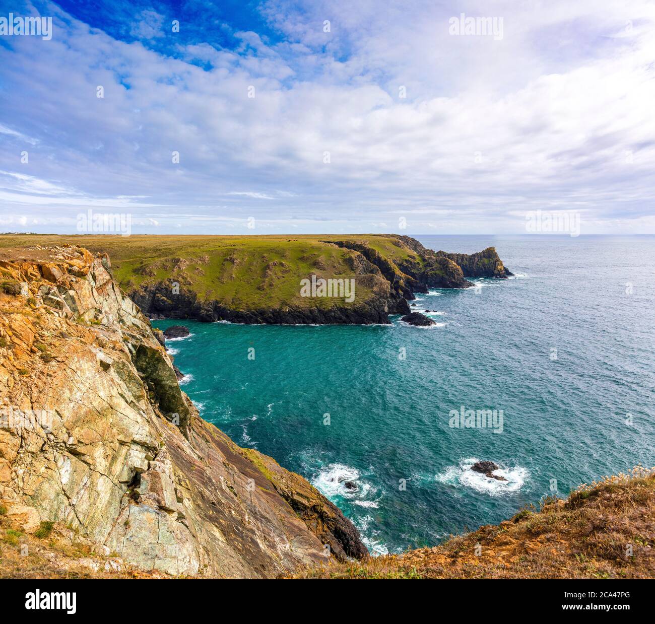 Coastal footpath, the west coast of the Lizard, Cornwall Stock Photo ...