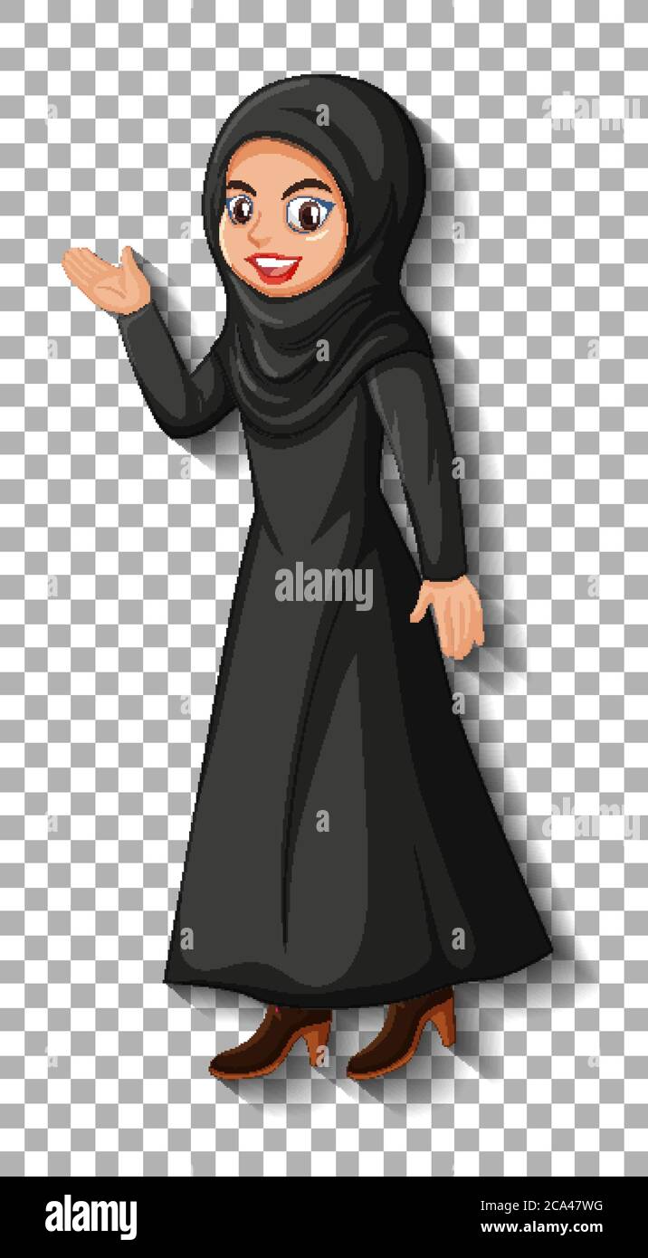 Beautiful arabic lady cartoon character illustration Stock Vector Image ...