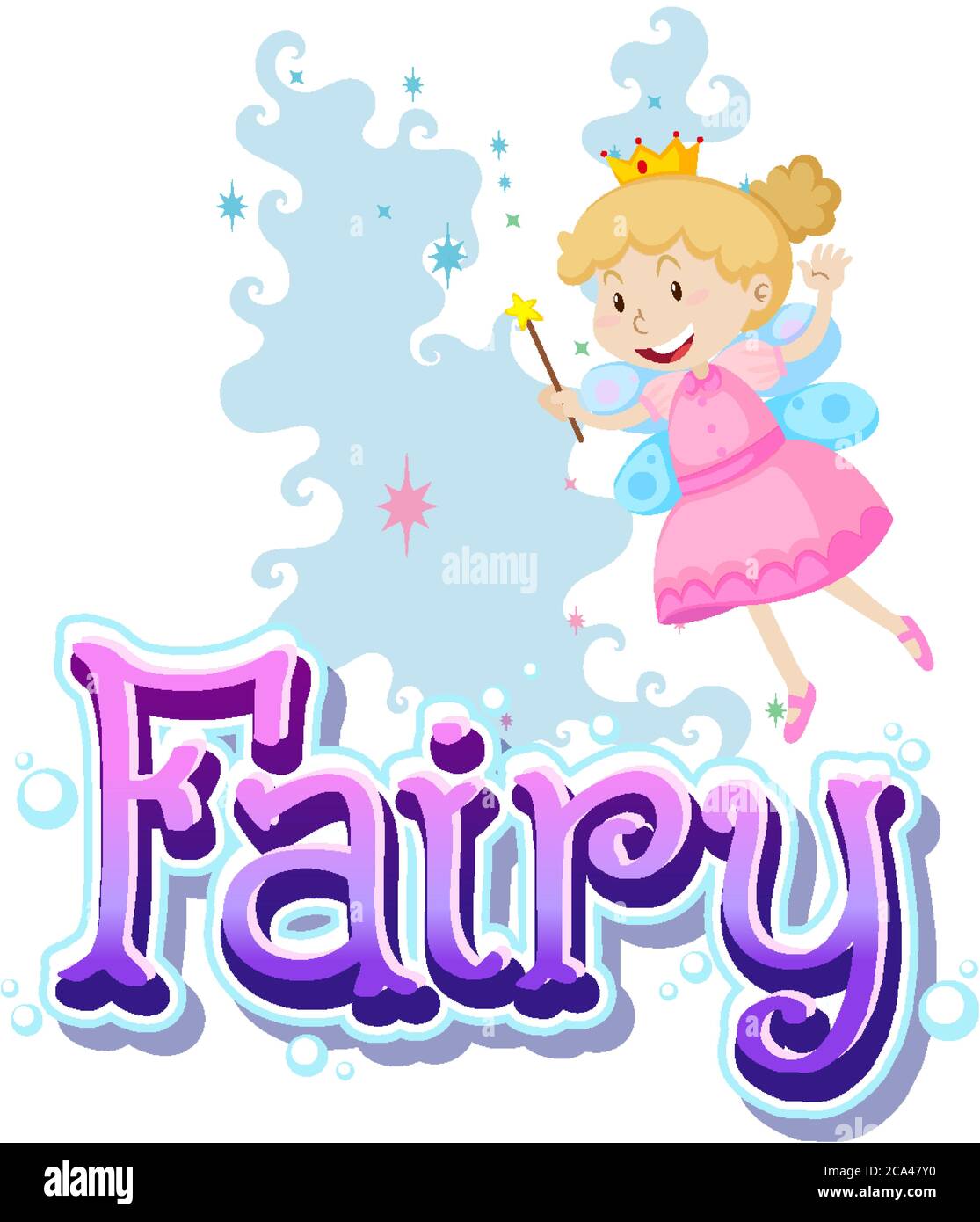 Fairy logo with little fairies on white background illustration Stock ...