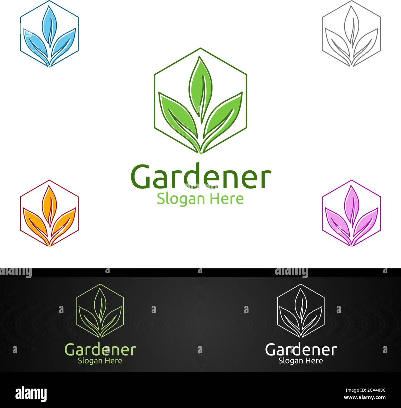 Gardener Care Logo with Green Garden Environment or Botanical ...